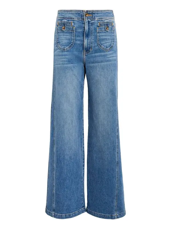 Veronica Beard High Rise Flare Jeans - Blue