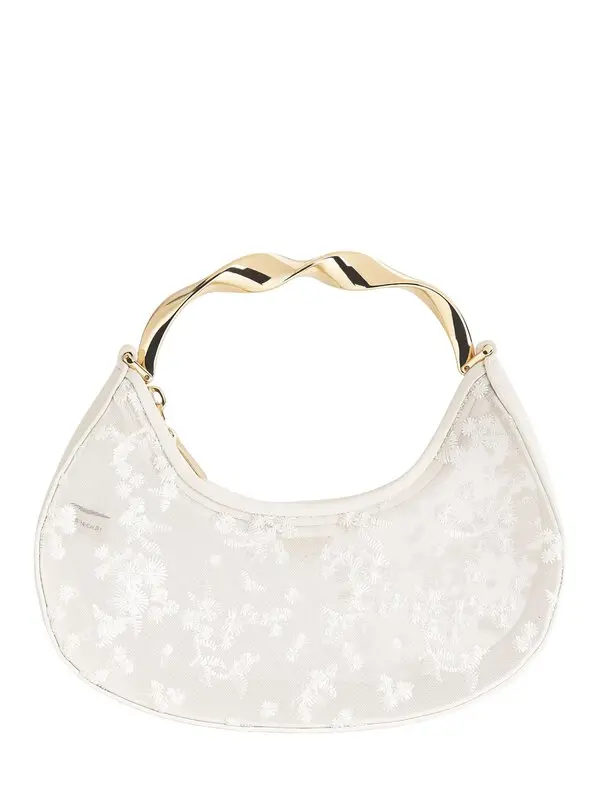Simkhai Mesh Embroidered Nixi Clutch Bag - Ivory