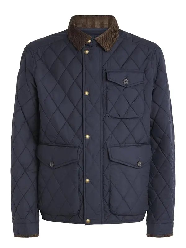 Polo Ralph Lauren Quilted Jacket With Corduroy Collar - Navy