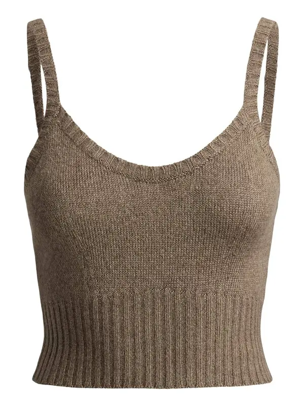 Ralph Lauren Silk-blend Mouliné Camisole Sweater - Beige