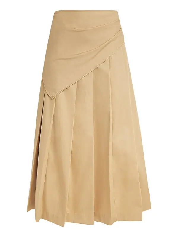 Claudie Pierlot Pleated Midi Skirt - White
