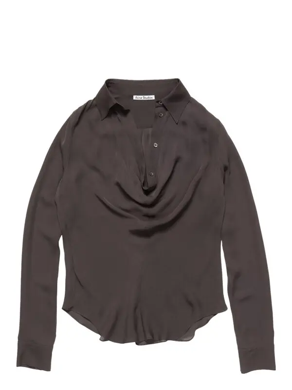 Acne Studios Draped Cowl Neck Blouse - Graphite Gray