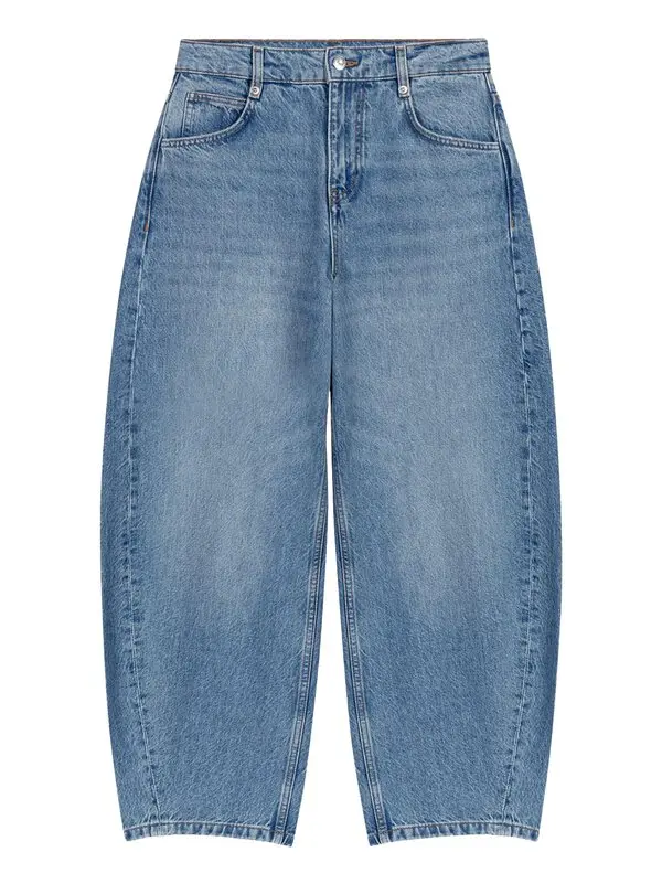 Maje Cropped Barrel Jeans - Blue