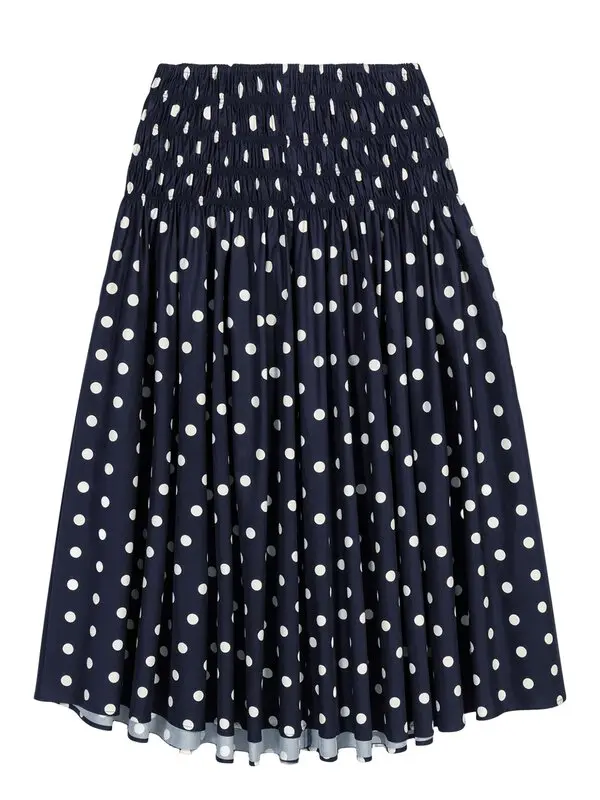 Maje Cotton Polka Dot Maxi Skirt - Blue