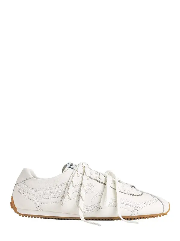 Sandro Leather Light Wave Lace-up Sneakers - Beige