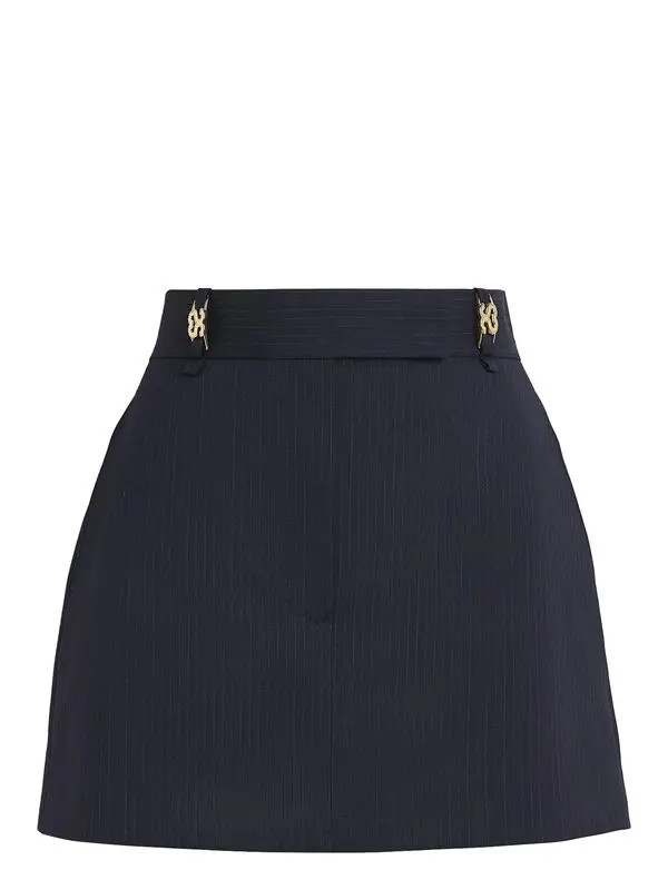 Sandro Wool-blend Pinstripe Mini Skort - Blue