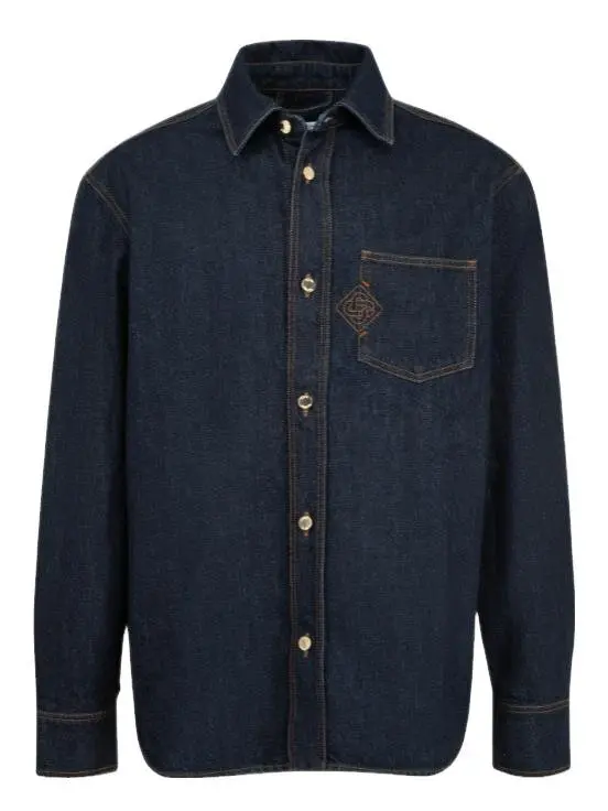 Casablanca Logo-embroidered Overshirt - Black