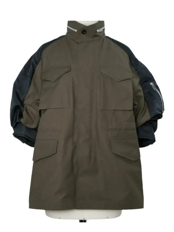 Sacai Two-toned Utility Oversized Jacket - Black