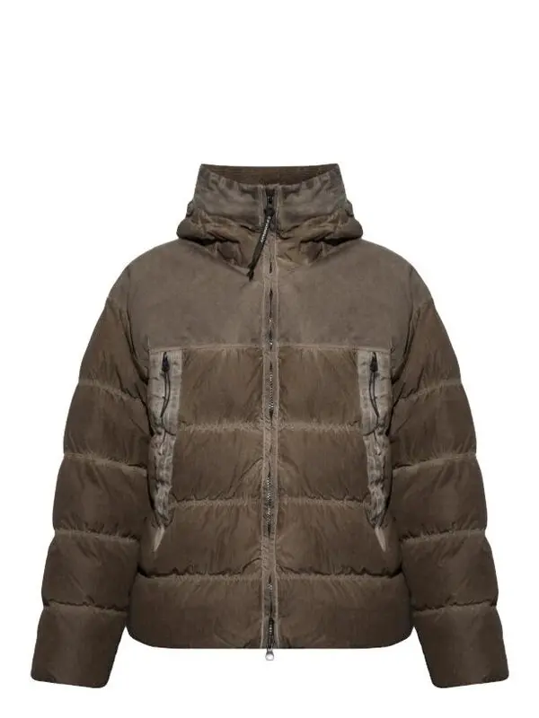 C.P. COMPANY Long-sleeved Down Jacket - Brown