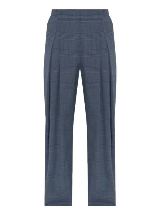 IRO PARIS Pleated Plaid Trousers - Blue