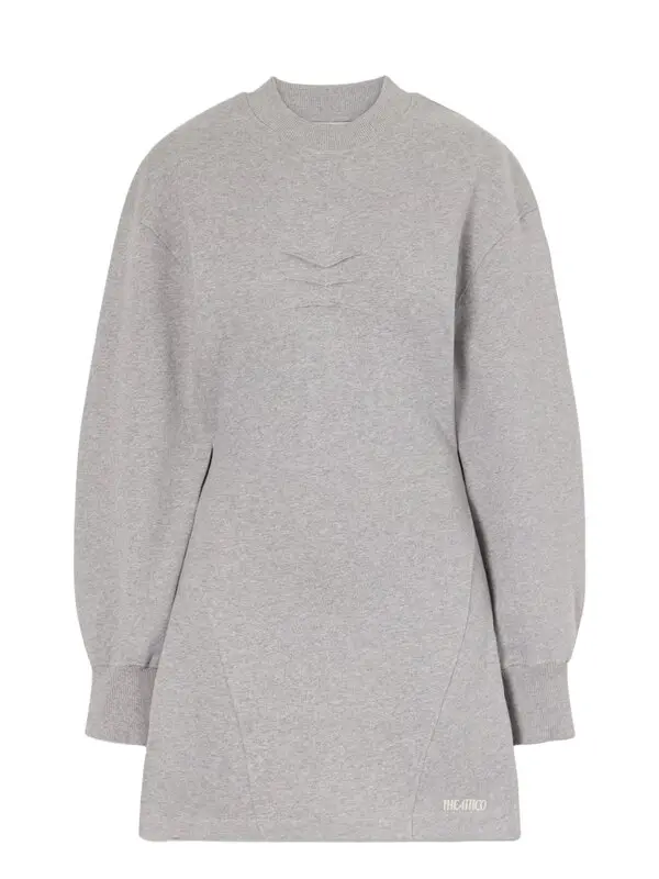 Attico Cotton-jersey Mini Dress - Gray
