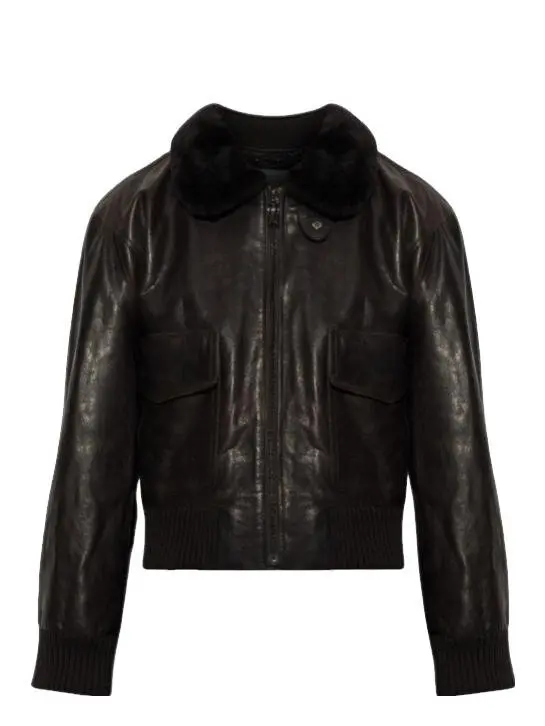 Victoria Beckham Leather Jacket - Black