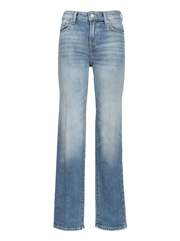 7 For All Mankind Calie Straight Jeans With Waist Strap And Flag Logo - Blue