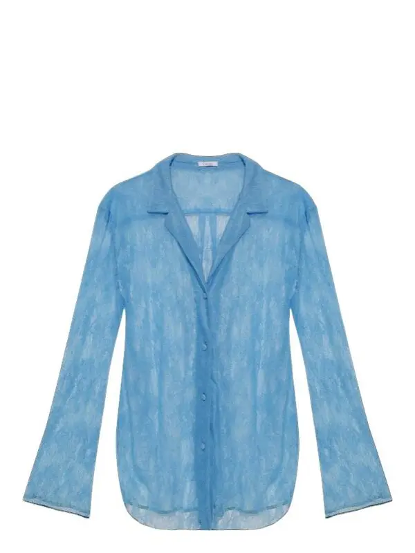 Oseree Long Sleeve Collared Shirt - Blue