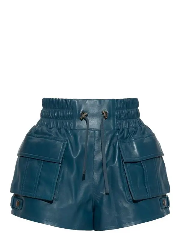Balmain Drawstring Cargo Shorts - Blue
