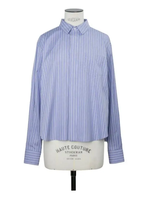 Sacai Cotton Poplin Striped Shirt - Blue
