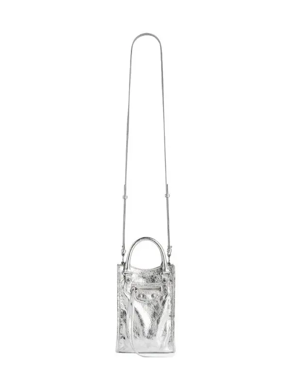Balenciaga Le City Tote Phone Holder - Silver