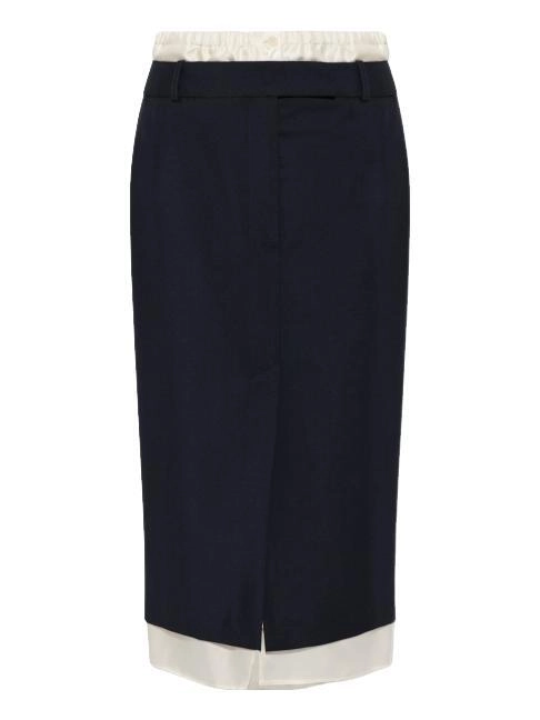 RÓHE Contrast-trim Midi Skirt - Black