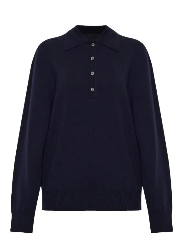 RÓHE Knitted Polo Sweater - Black
