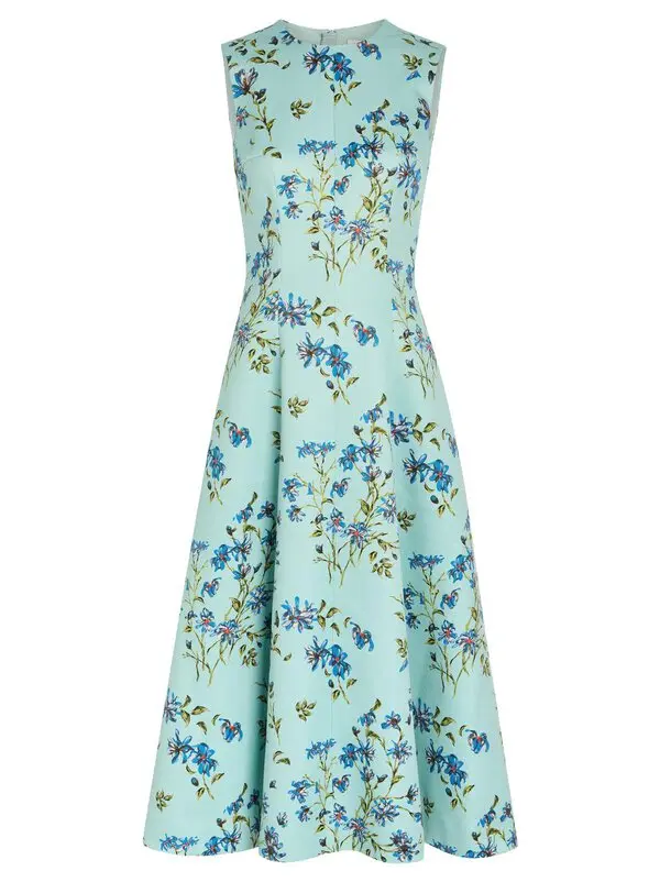 EMILIA WICKSTEAD Mara Floral-print Midi Dress - Blue