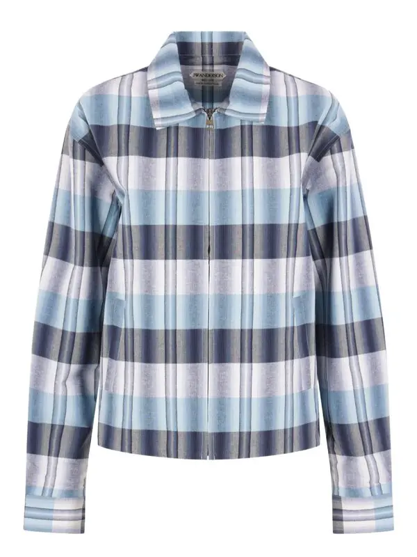J.W.ANDERSON Long-sleeved Zip-up Casual Jacket With Collar - Blue