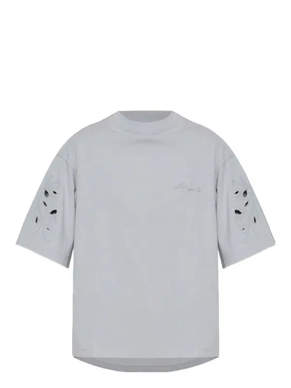 ALLSAINTS Crewneck T-shirt With Embroidered Detail - Gray