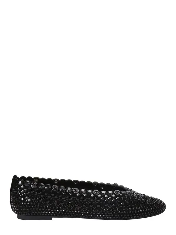 Kurt Geiger Jewel Embellished Ballet Flats - Black