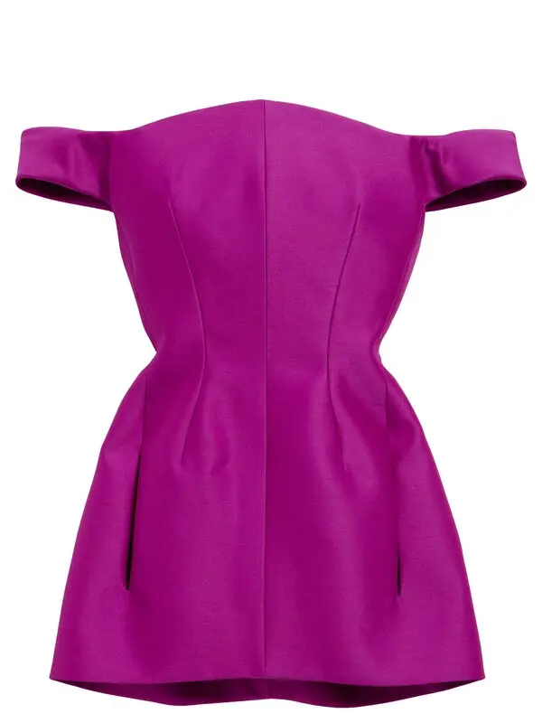 Balenciaga Wool-silk Mini Dress - Purple