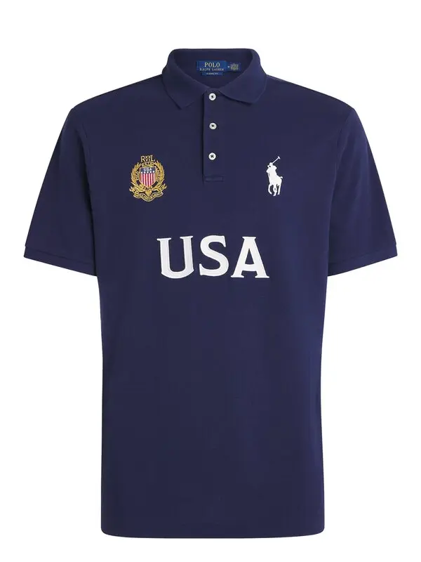 Polo Ralph Lauren Cotton Usa Polo Shirt - Navy