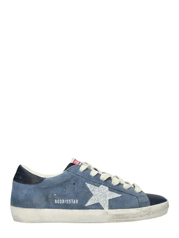 GOLDEN GOOSE Suede Super Star Sneakers - Blue
