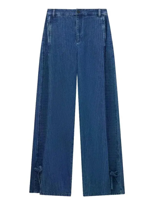 Emporio Armani Herringbone Pattern Tie-fastening Jeans - Blue