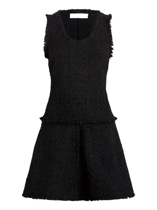 Proenza Schouler White Label Kaida Basketweave Tweed Dress - Black
