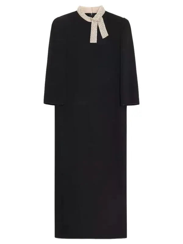 Valentino Garavani Cady Couture Embroidered Dress - Black