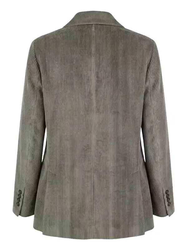 Brunello Cucinelli Single-breasted Corduroy Blazer - Grey