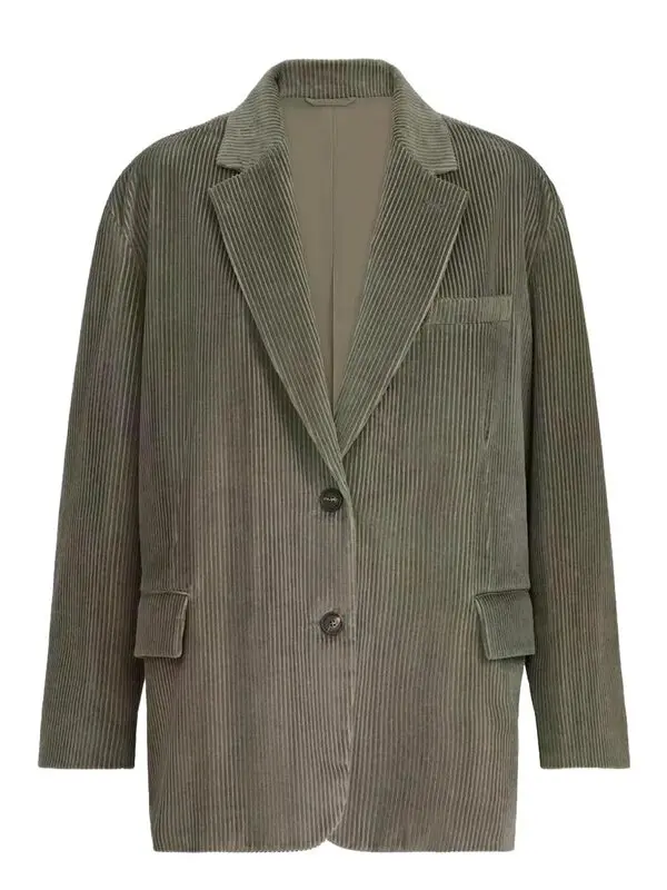 Brunello Cucinelli Single-breasted Corduroy Blazer - Grey