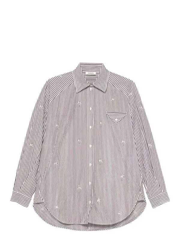 Sandro Striped Crystal-embellished Shirt - Brown