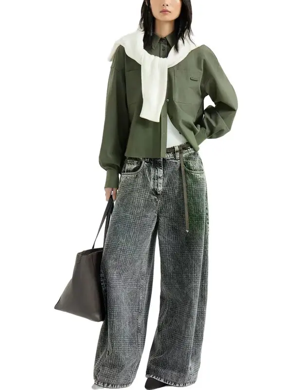 Brunello Cucinelli Tropical Luxury Wool Shirt - Green