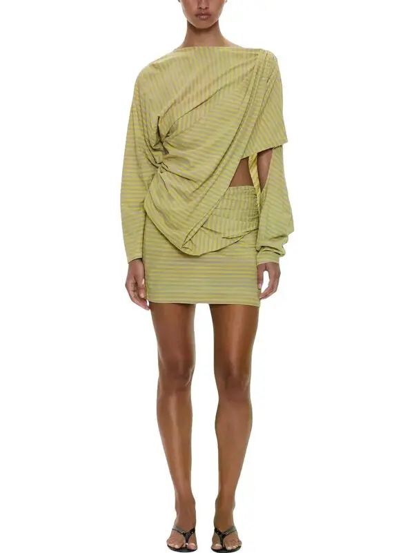 Christopher Esber Draped Striped Mini Dress - Yellow