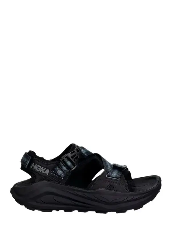 HOKA® Infini Hike Tc Touch-strap Buckle-fastening Sandals - Black
