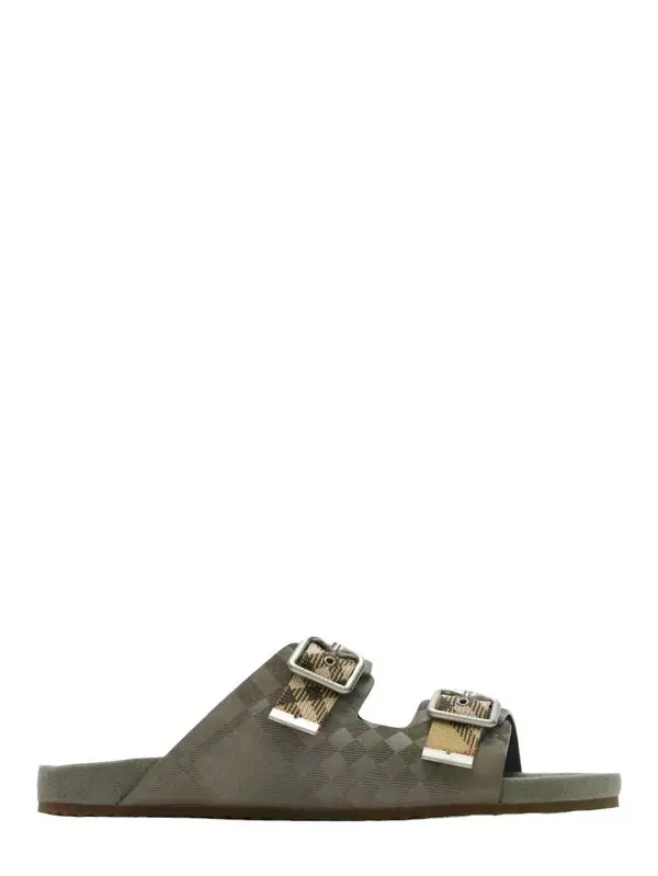 Burberry Check Suede Urchin Sandals - Grey