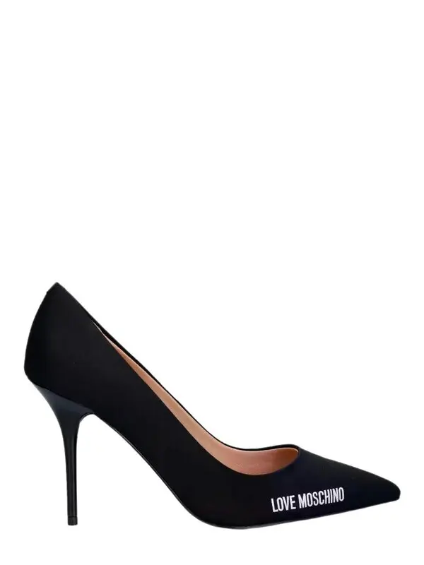 Moschino Logo-print Pointed-toe Stiletto Pumps - Black