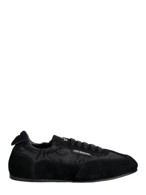 Moschino Suede Panelled Logo Tag Sneakers - Black
