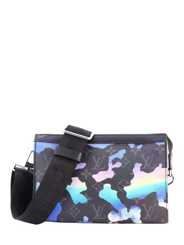 LOUIS VUITTON Gaston Wearable Wallet Sunrise Monogram Eclipse Canvas Crossbody Bag - Black