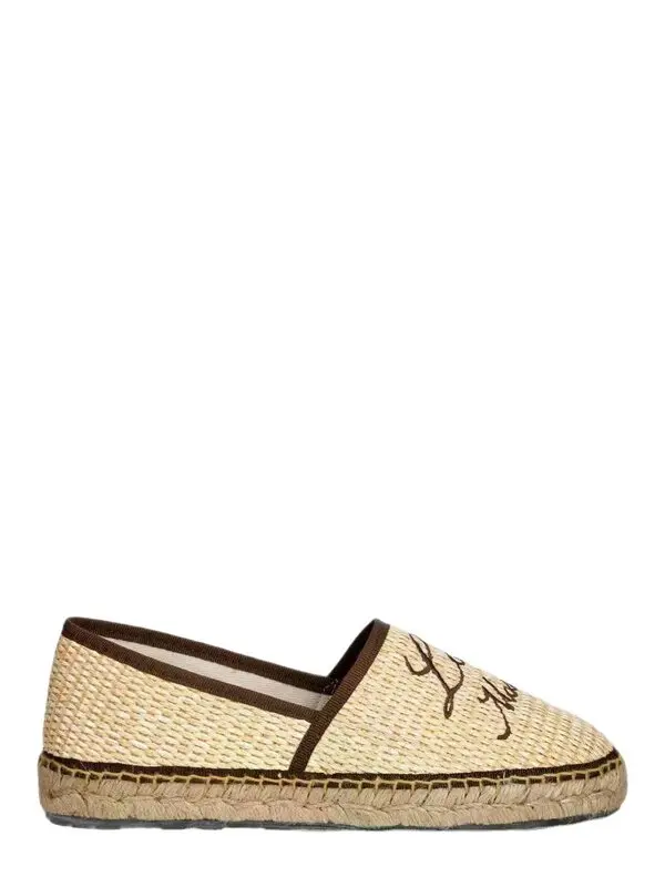 Moschino Woven Espadrilles With Embroidered Logo - Neutrals