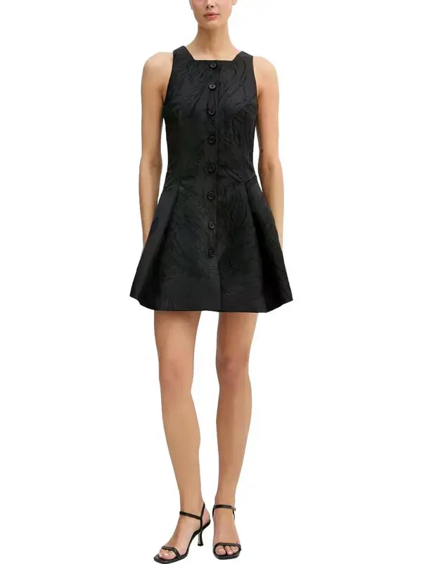 Stine Goya Jacquard Button-up Mini Dress - Black