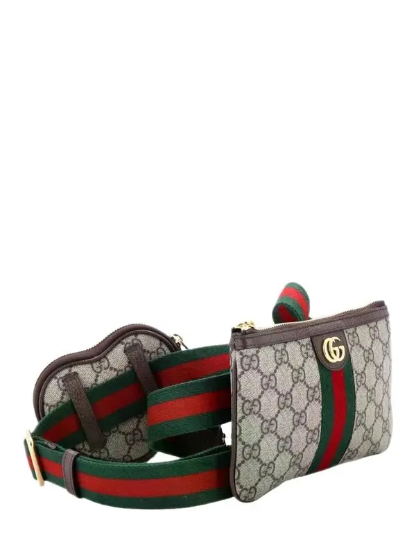 Gucci Ophidia Heart Utility Double Gg Coated Canvas Belt Bag - Brown