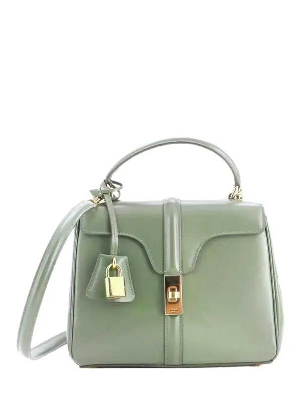 Celine 16 Top Handle Bag Smooth Calfskin Mini Satchel - Green