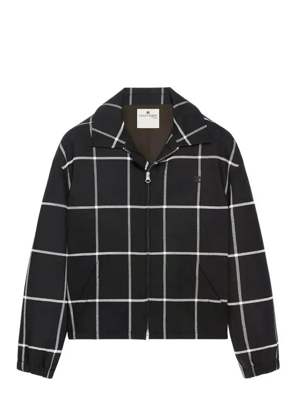 COURREGES Checked Pattern Bomber Jacket - Black
