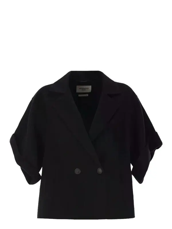 Max Mara Double-breasted Short-sleeve Jacket - Black