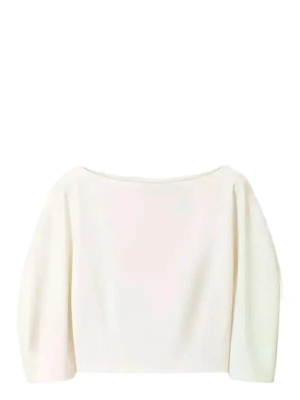 RETORI Retro Button-detailed Three-quarter Sleeve Top - Neutrals